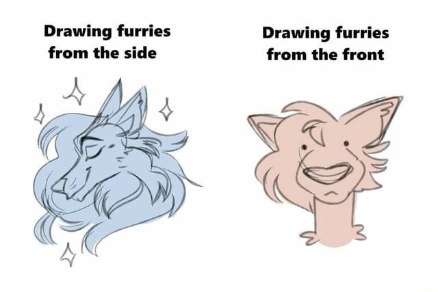 Drawing furries Drawing furries from the side from the front SS - iFunny