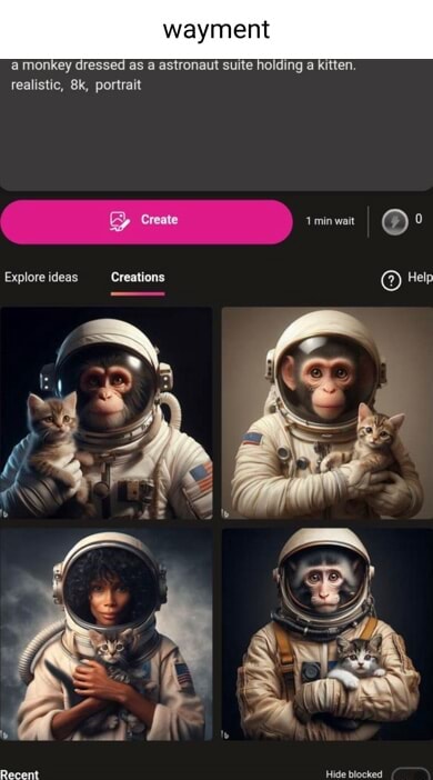 Monkey dressed as astronaut sulte holding a kitten. realistic, portrait ...