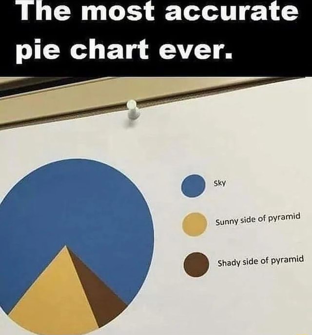 The most accurate pie chart ever. sunny side of pyramid C) Shady side ...