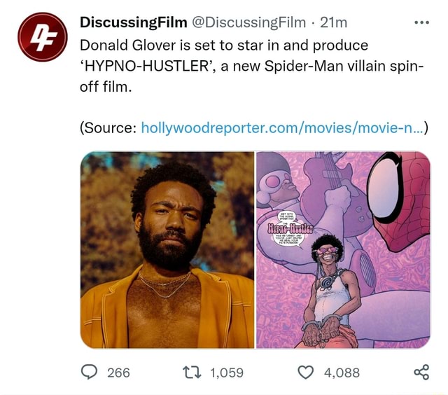 DiscussingFilm @DiscussingFilm Donald Glover is set to star in and ...