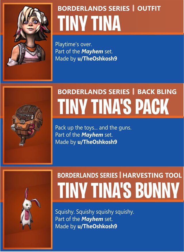BORDERLANDS SERIES I OUTFIT TINY TINA Playtime's over. Part of the ...