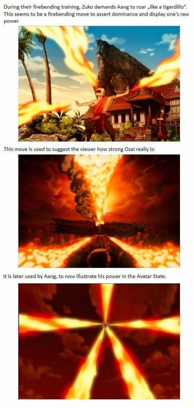 During their firebending training, Zuko demands Aang to roar ,,like a ...