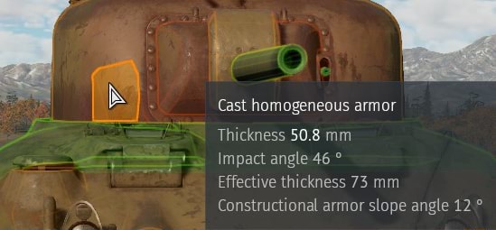 Cast homogeneous armor Thickness 50.8 mm Impact angle 46 Effective ...