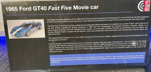 Ford GT40 Fast Five Movie car exclusively for filming the 2011 movie ...