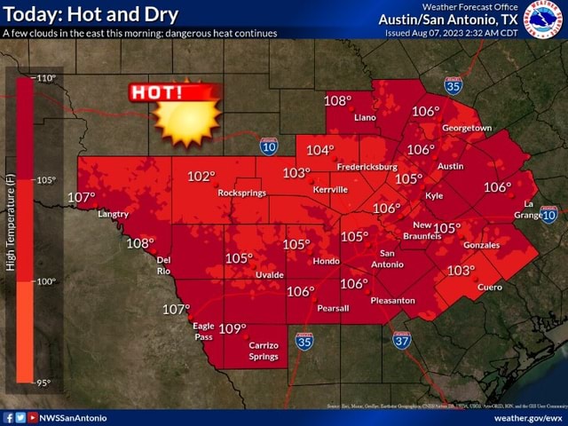 Today: Hot and Dry 'A few clouds in the cast this morning: dangerous ...