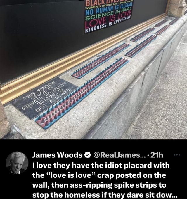 James Woods @ @RealJames... love they have the idiot placard with the ...