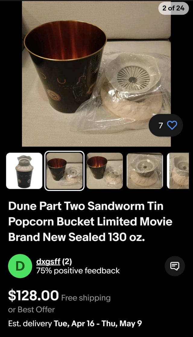 Dune Part Two Sandworm Tin Popcorn Bucket Limited Movie Brand New ...