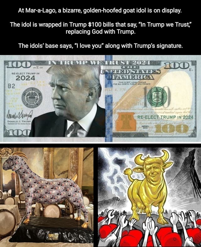 At Mar-a-Lago, a bizarre, golden-hoofed goat idol is on display. The ...