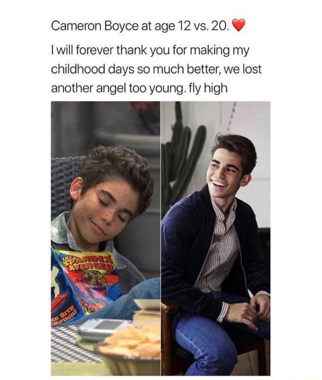 Cameron Boyce at age 12 vs. 20. W I will forever thank you for making ...