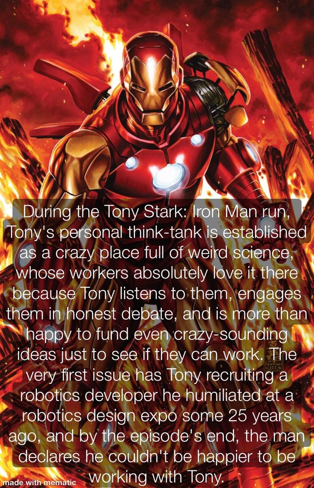 During the Tony Stark: Iron Man run, Tony's personal think-tank is ...