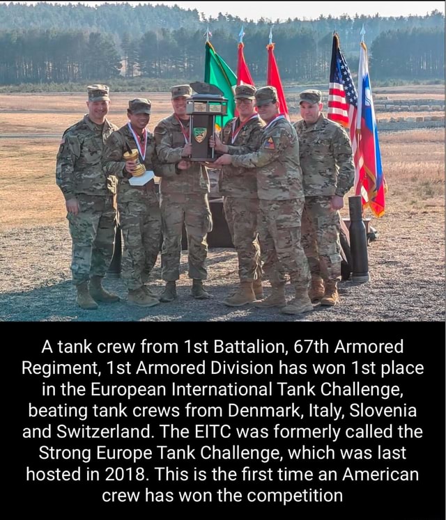 A tank crew from Battalion, 67th Armored Regiment, ist Armored Division ...