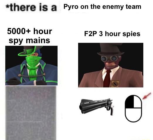 *there is Pyro on the enemy team 5000+ hour 3 hour spies spy mains - iFunny