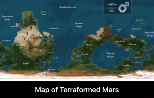 Map of Terraformed Mars - Map of Terraformed Mars - )