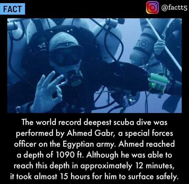 Fact Factts The World Record Deepest Scuba Dive Was Performed By Ahmed