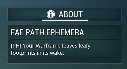 © ABOUT FAE PATH EPHEMERA [PH] Vour Warframe leaves leafy footprints in ...