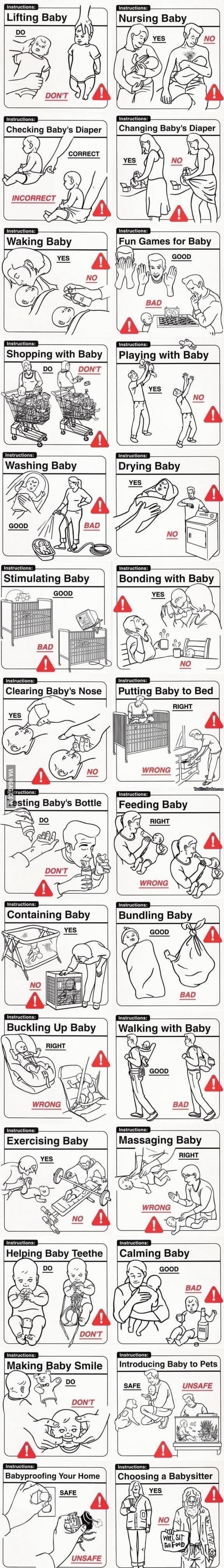 Instructions: Lifting Baby Instructions: Nursing Baby Instructions ...