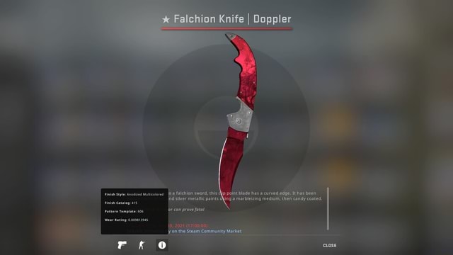 CSGO Falchion Knife Doppler Ruby. .009 Float - Falchion Knife I Doppler ...