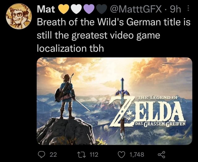 Mat @MatttGFx - Sh Breath of the Wild's German title is still the ...