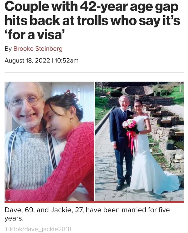 Couple with 42-year age gap hits back at trolls who say it's 'fora visa ...