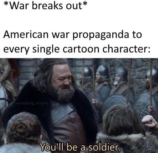 *War breaks out* American war propaganda to every single cartoon ...