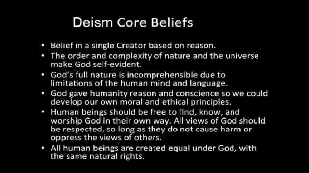 Deism Core Beliefs Belief in a single Creator based on reason. The ...