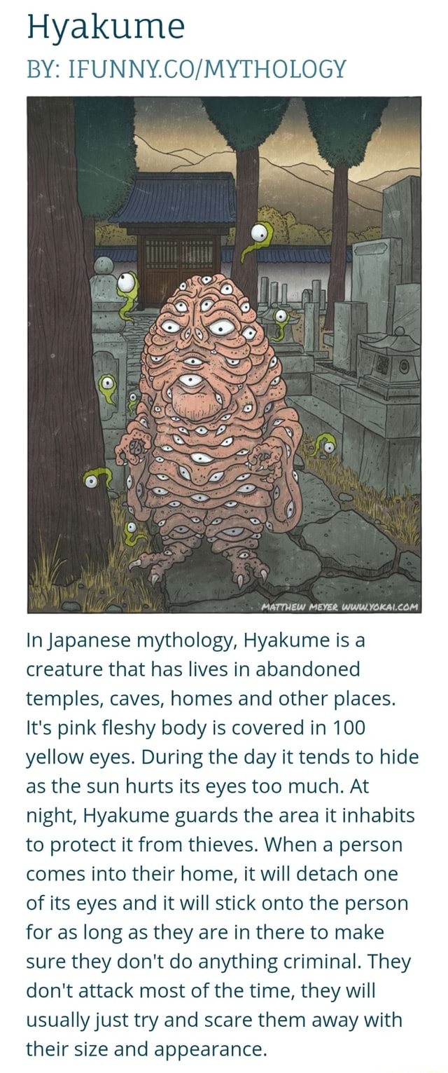 Hyakume BY: IFUNNY.CO/MYTHOLOGY MATTHEW MEYER WUJW.YOKAI.COM In ...