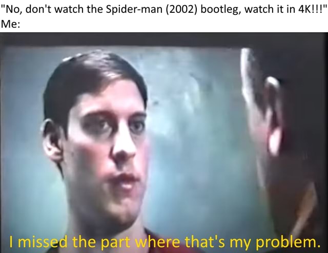 "No, don't watch the Spider-man (2002) bootleg, watch it in Me: missed ...