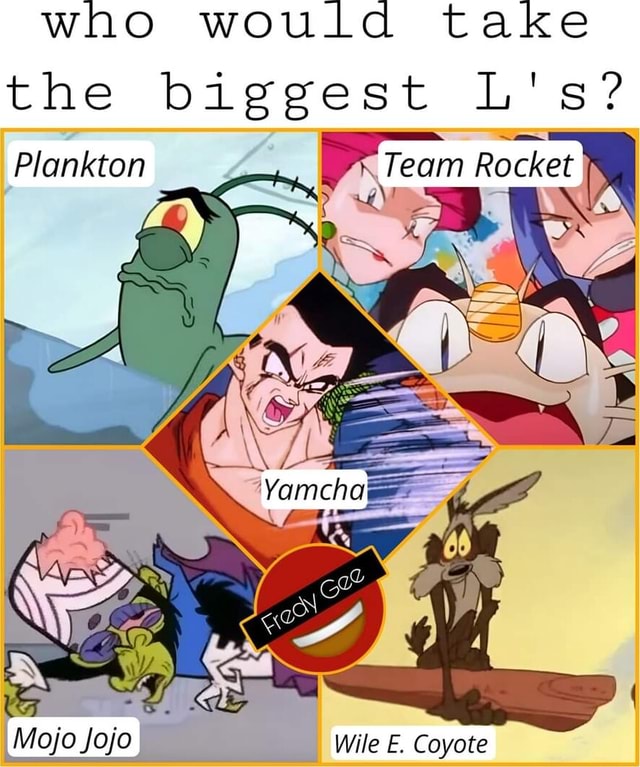 Who would take the biggest L's? Plankton I Team Rocket Mojo Jojo Wile E ...