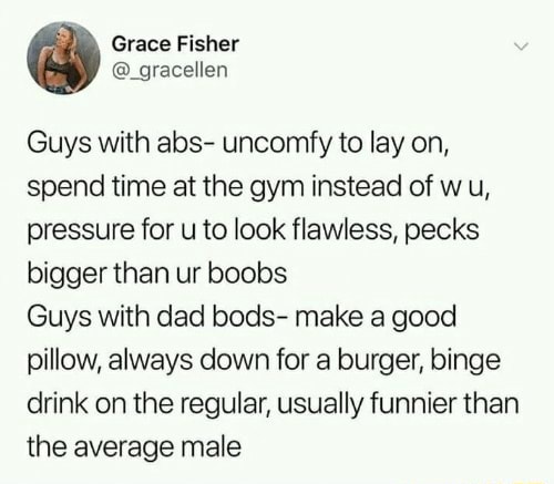 Fisher Guys with abs- uncomfy to lay on, spend time at the gym instead ...