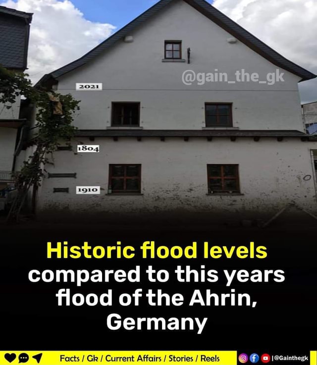 Historic flood levels compared to this years flood of the Ahrin ...