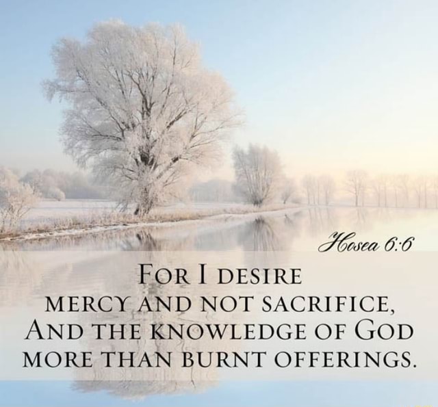 FOR I DESIRE MERCY AND NOT SACRIFICE, AND THE KNOWLEDGE OF GOD MORE ...