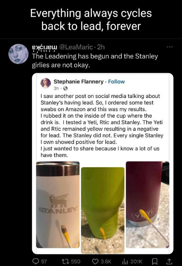 Everything always cycles back to lead, forever The Leadening has begun ...