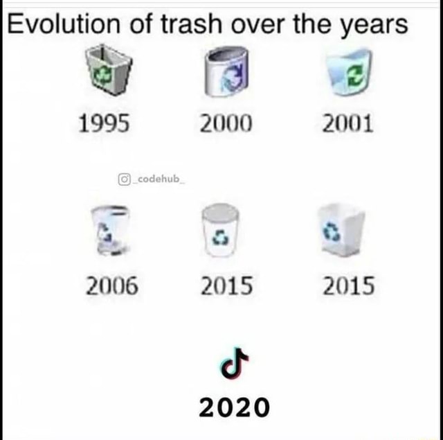 Evolution of trash over the years 2020 - iFunny