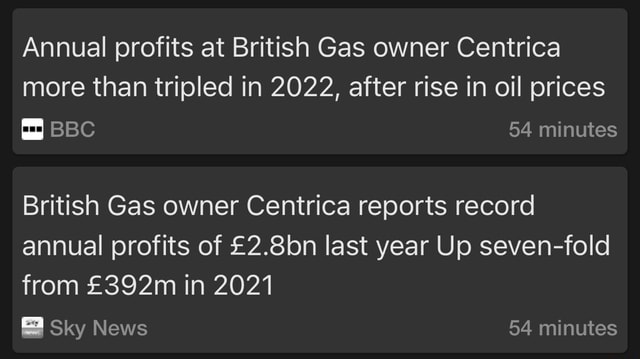 Annual profits at British Gas owner Centrica more than tripled in 2022 ...