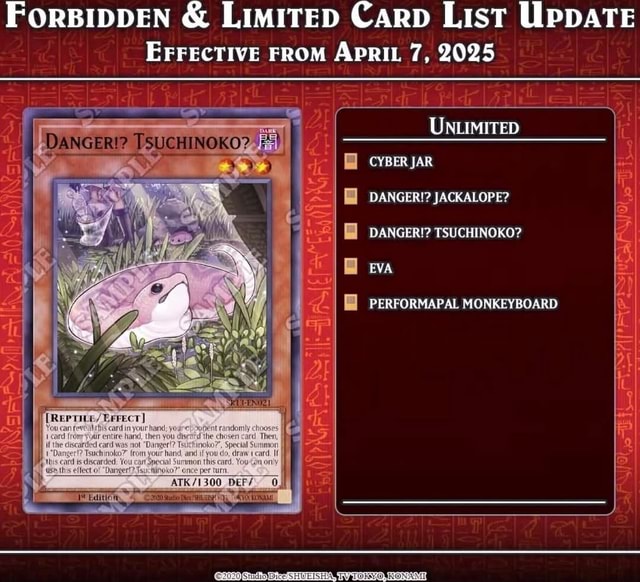 FORBIDDEN & LIMITED Carp List UPDATE EFFECTIVE FROM APRIL 7, 2025 UNLIMITED CYBER JAR DANGER ...