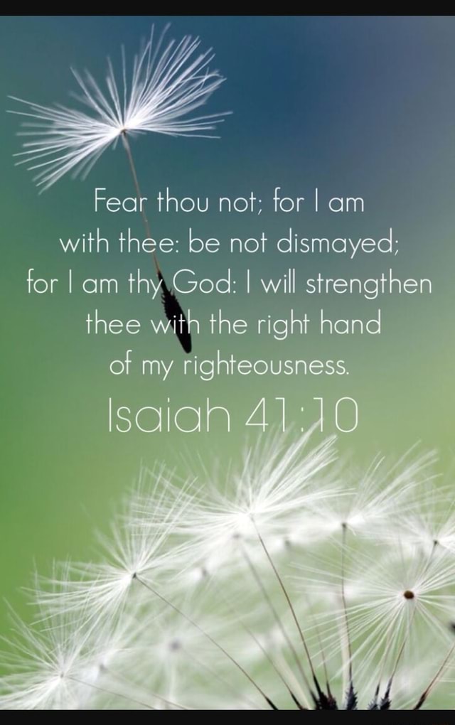 Fear thou not; for I am with thee: be not dismayed; for I am thy God: I ...
