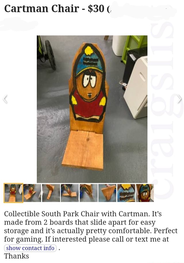 Cartman Chair - $30 Collectible South Park Chair with Cartman. It's ...