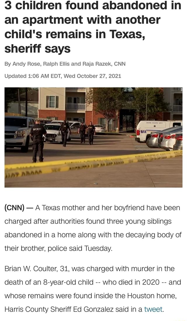 3 children found abandoned in an apartment with another child's remains ...