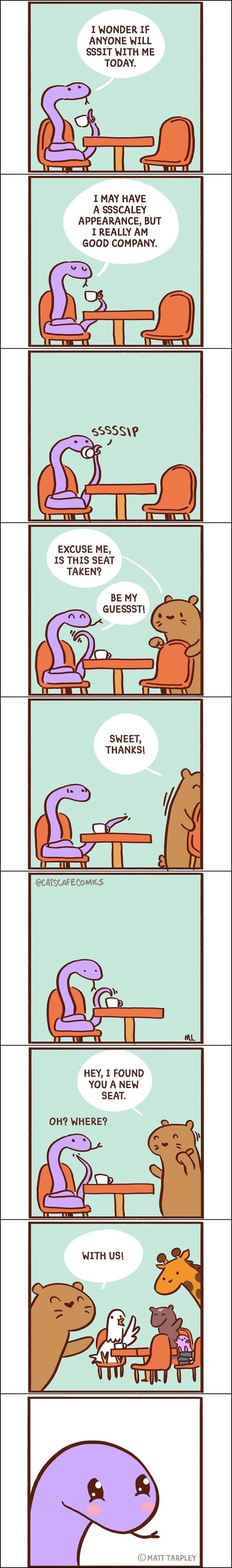 I WONDER IF ANYONE WILL SSSIT NITH ME TODAY. I MAY HAVE A SSSCALEY ...