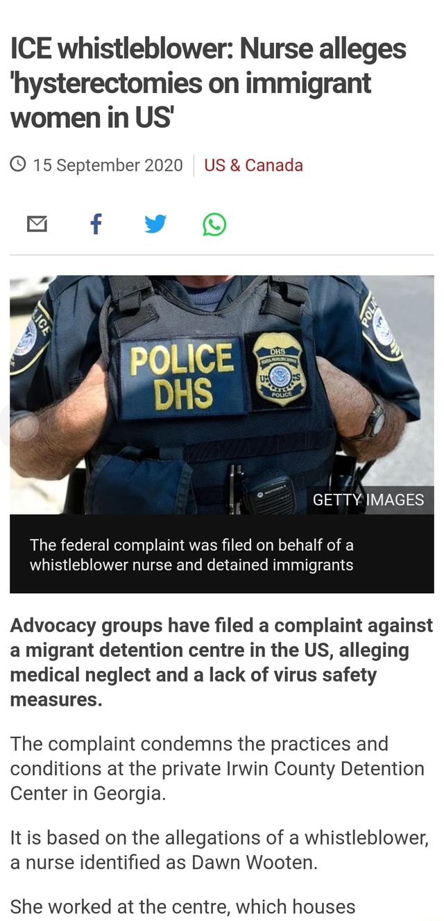 ICE whistleblower: Nurse alleges 'hysterectomies on immigrant women in ...