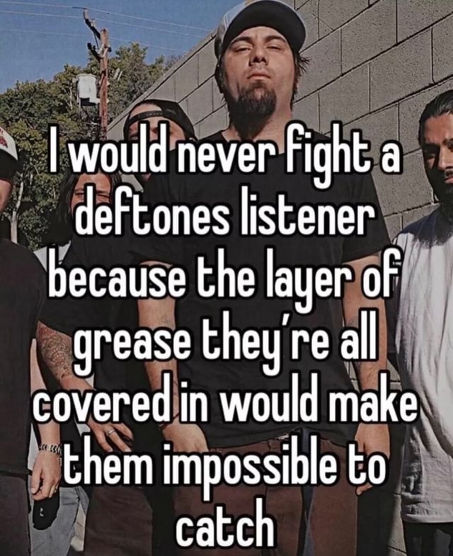 I would never Fight a deFtones listener because the layer of grease ...