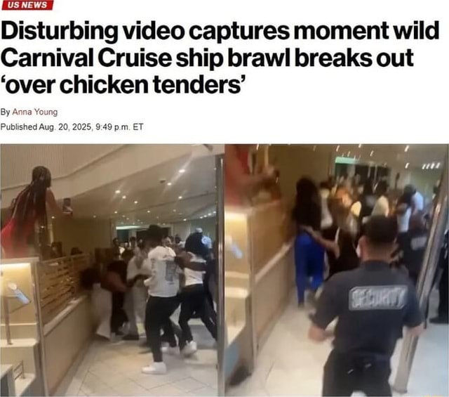 US Disturbing video captures moment wild Carnival Cruise ship brawl ...