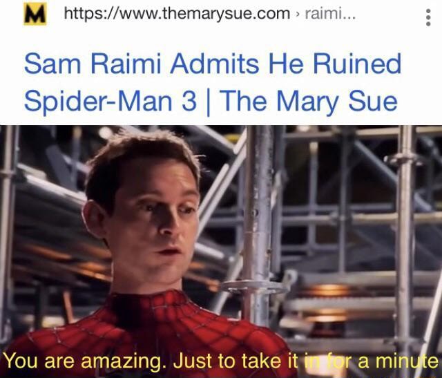 > rairi... Sam Raimi Admits He Ruined Spider-Man 3 I The Mary Sue Vait ...