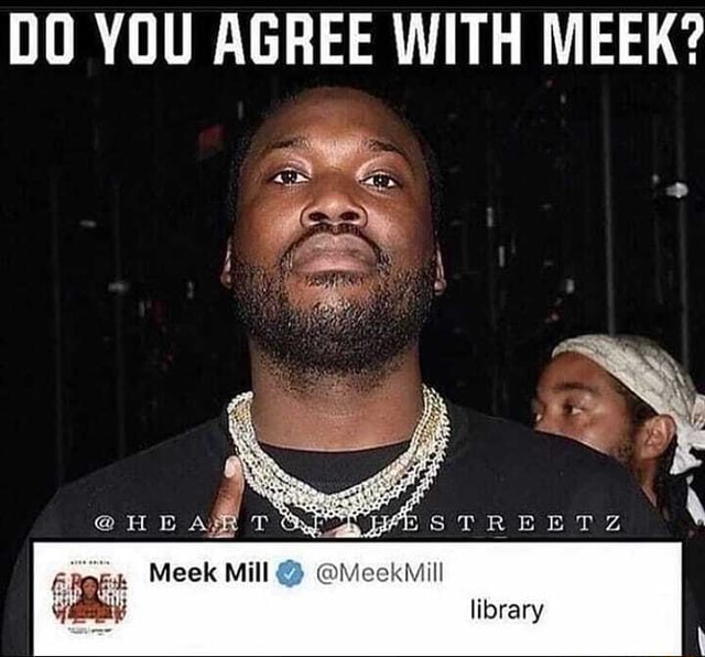 DO YOU AGREE WITH MEEK? Meek Mill library - iFunny