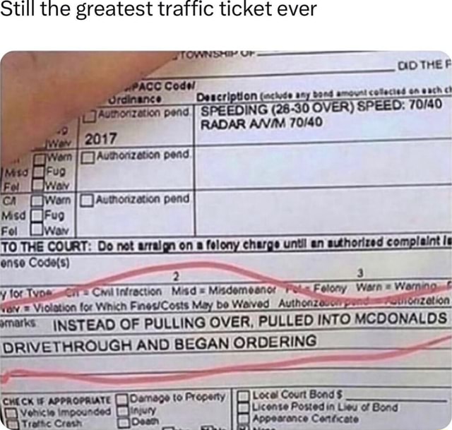 Till the greatest trattic ticket ever ch SPEED: OVER RADAR I TO THE ...