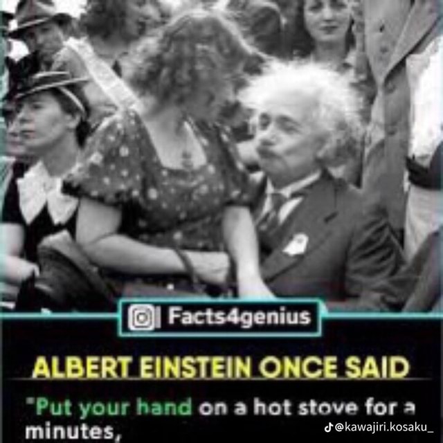 ALBERT EINSTEIN ONCE SAID Put your hand on a hot stove for minutes ...