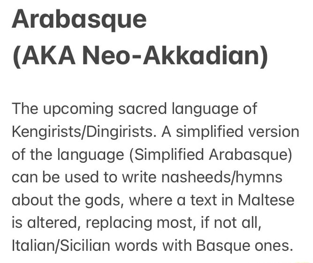 Arabasque (AKA Neo-Akkadian) The upcoming sacred language of A ...