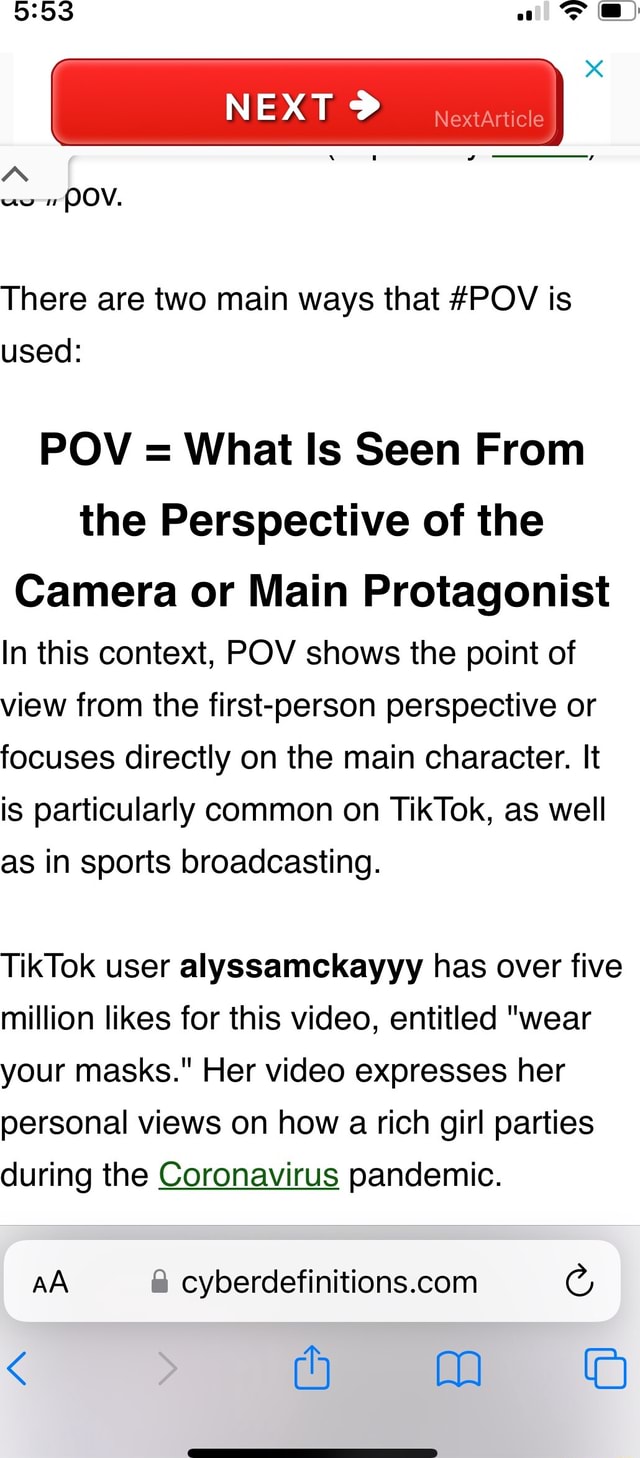 All IN POW. There are two main ways that #POV is used: POW = What Is ...