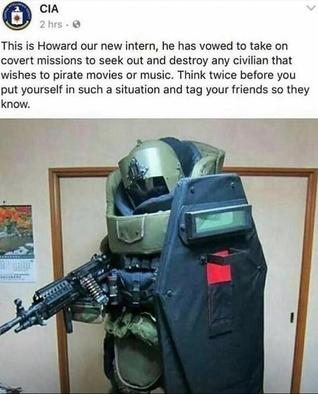 CIA hrs This is Howard our new intern, he has vowed to take on covert ...