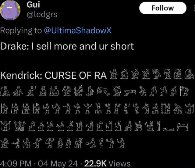 Follow Gui Replying to @UltimaShadowx Drake: I sell more and ur short ...